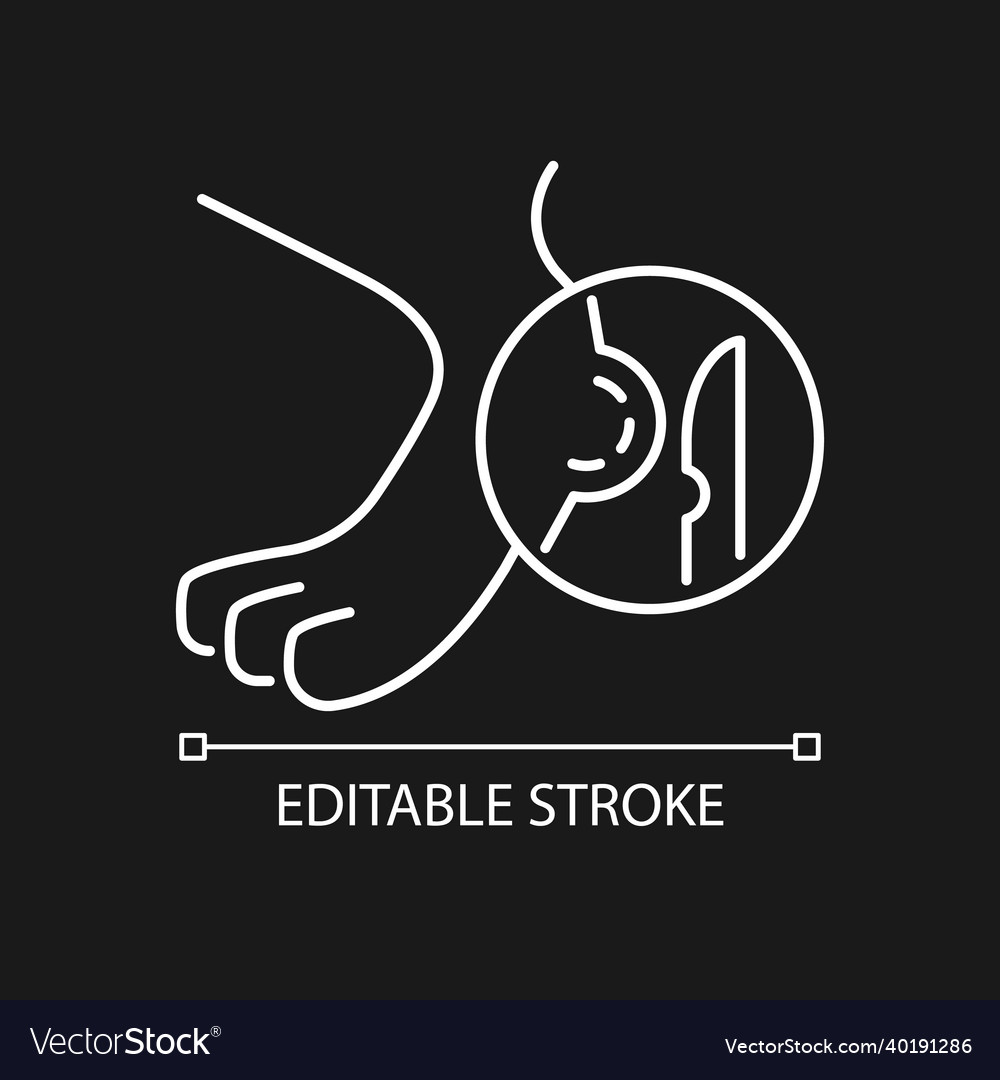 Lipoma white linear icon for dark theme Royalty Free Vector Lipoma white linear icon for dark theme Royalty Free Vector