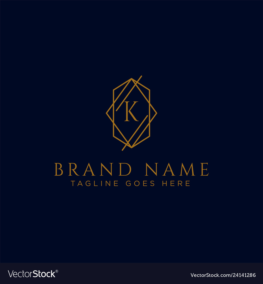 Luxury logotype premium letter k logo with Vector Image