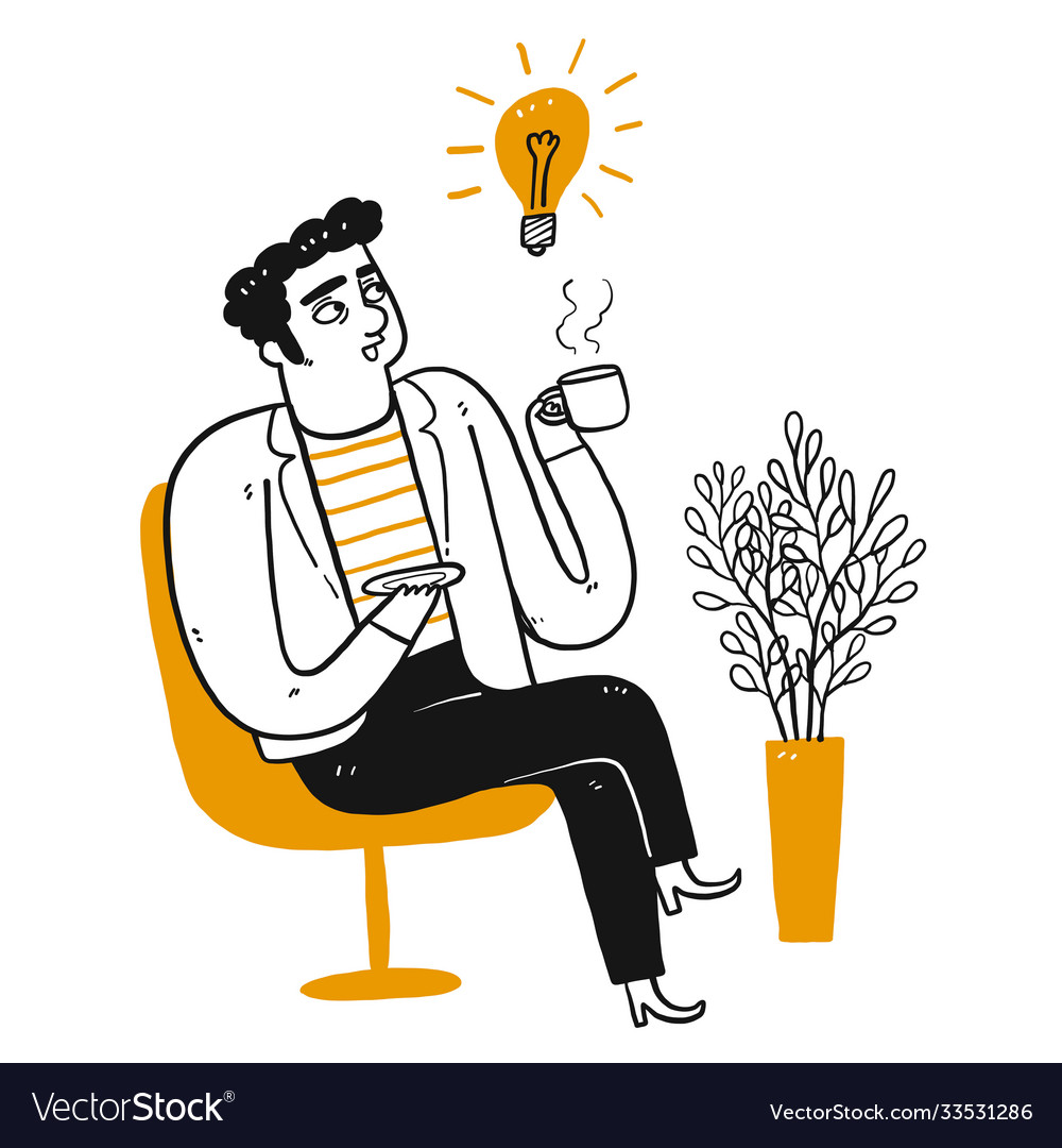 Man thinking Royalty Free Vector Image - VectorStock