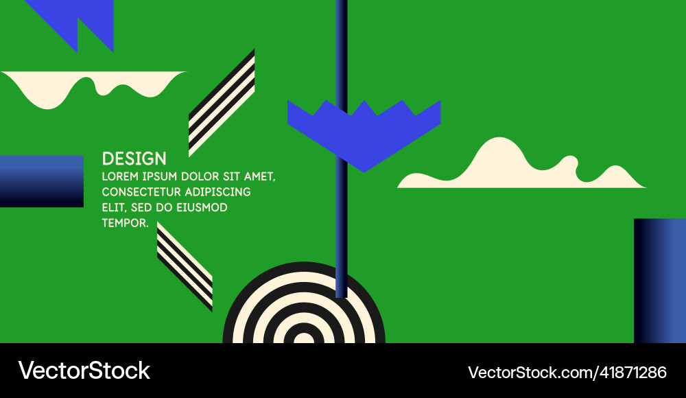 Modern geometric composition of various shapes Vector Image