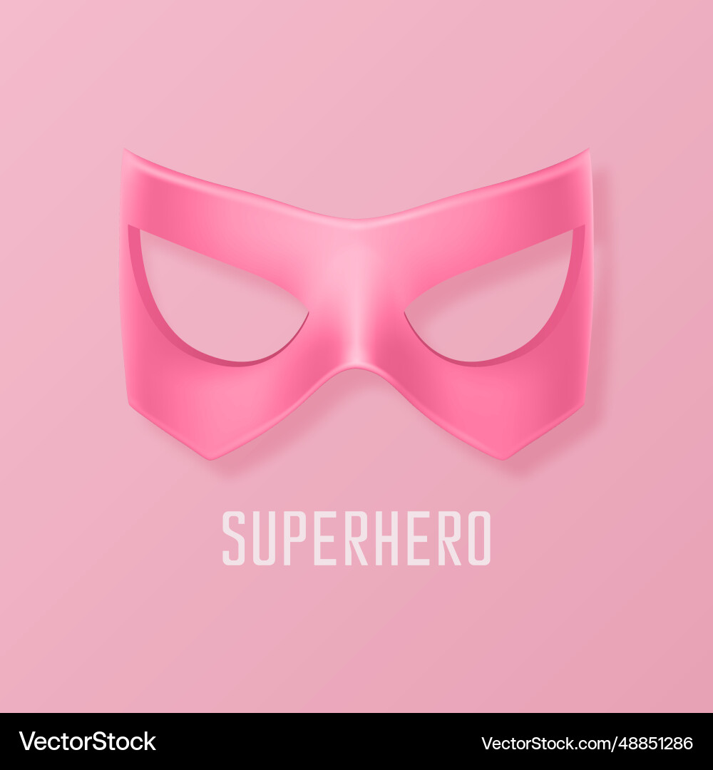 Pink super hero mask face character Royalty Free Vector