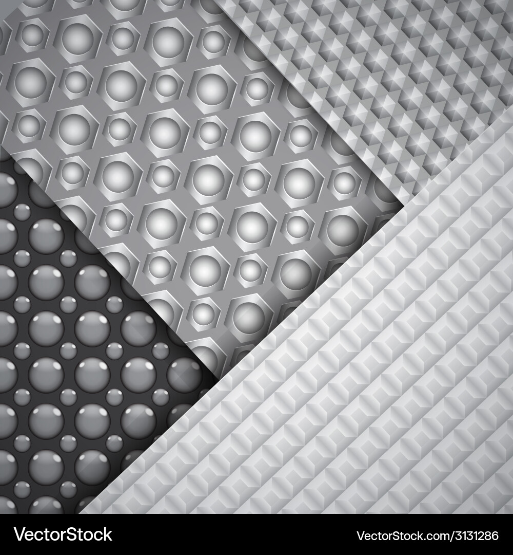 Set of several seamless carbon fiber patterns Vector Image