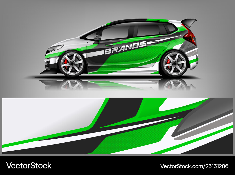 Sport car racing wrap design design Royalty Free Vector