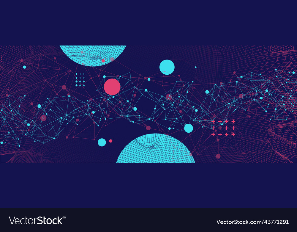 Abstract Sphere Background With Plexus Effect 3d Vector Image