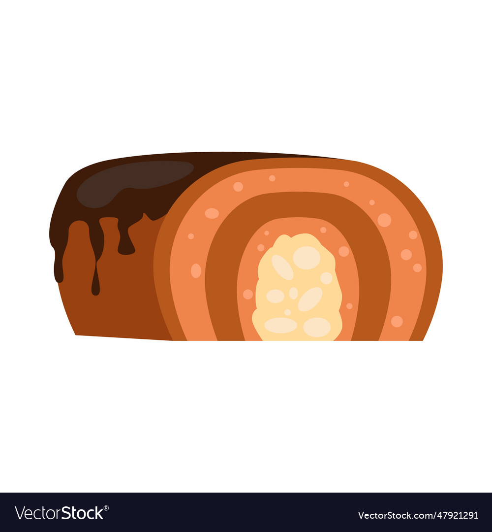 Chocolate roll cake Royalty Free Vector Image - VectorStock