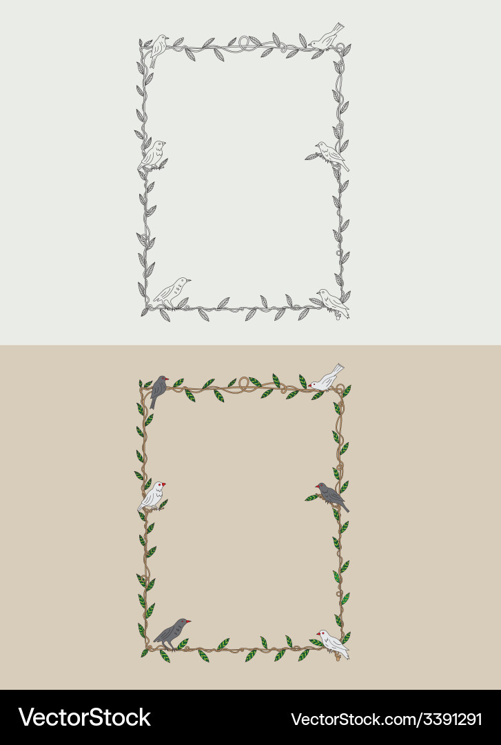 Frame bird ornament Royalty Free Vector Image - VectorStock