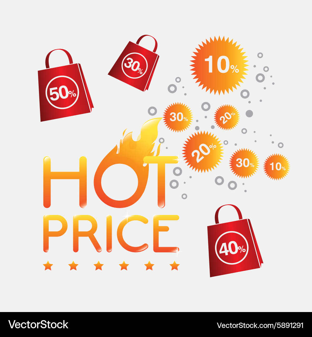 Hot price shopping design Royalty Free Vector Image