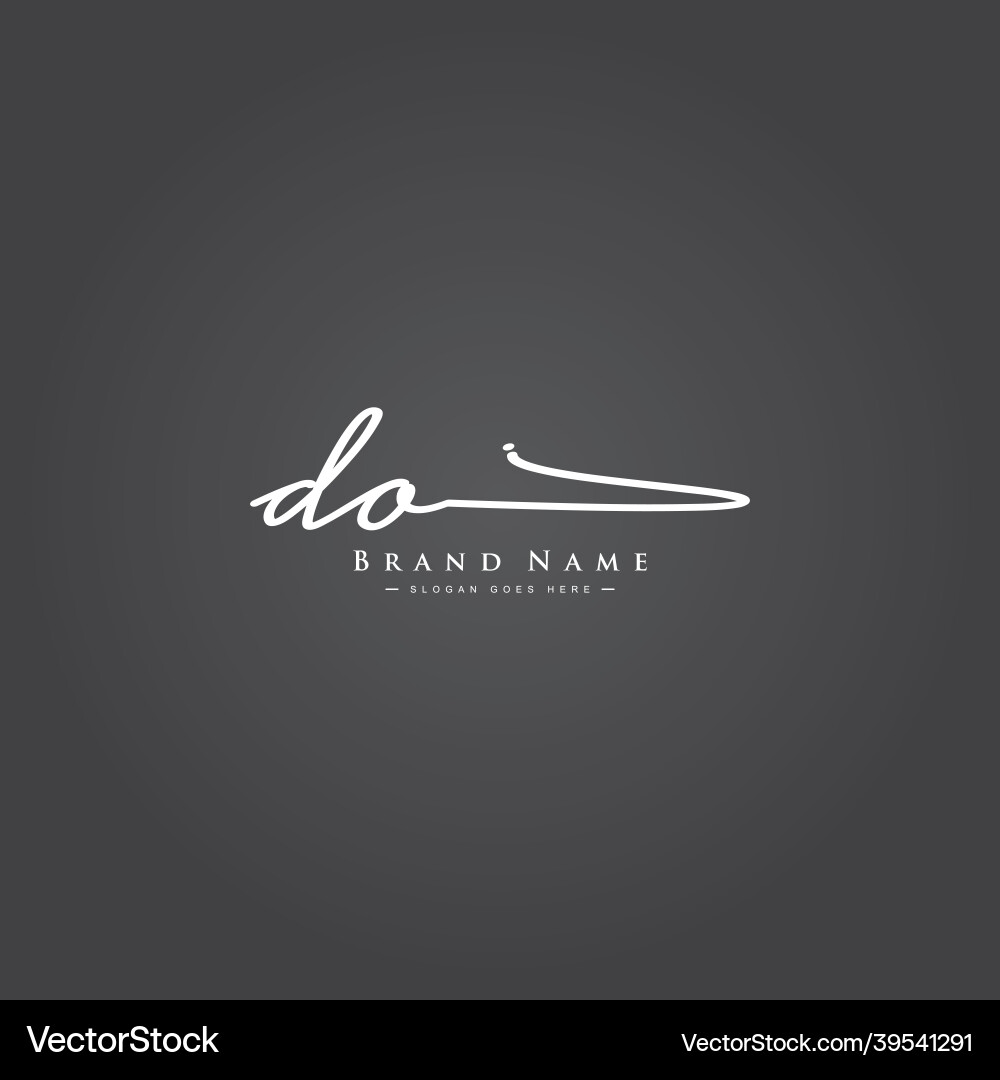 Initial letter do logo - hand drawn signature Vector Image