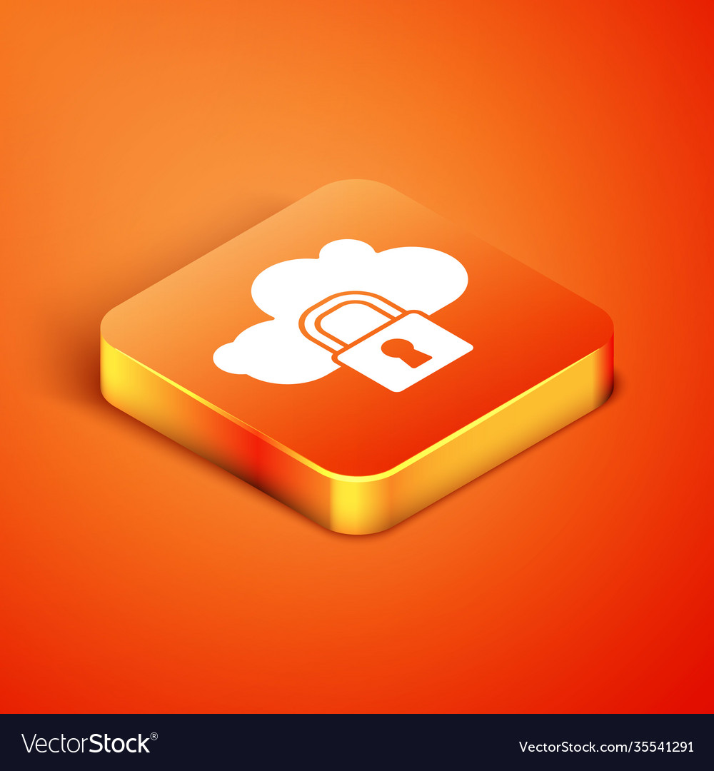Isometric cloud computing lock icon isolated Vector Image