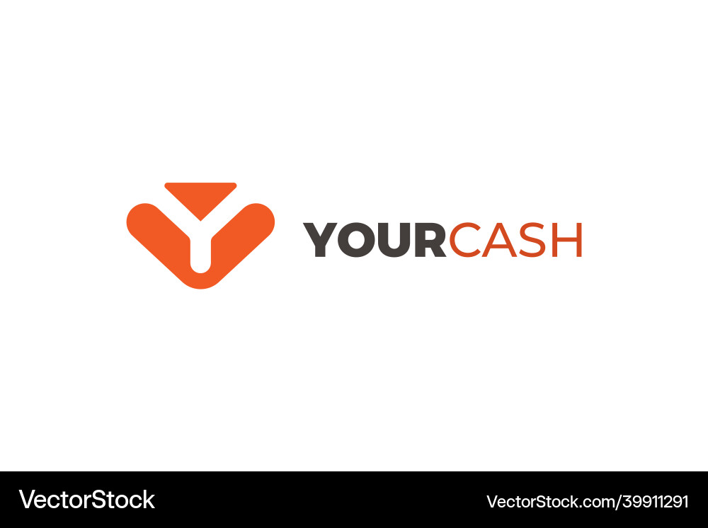 Letter y orange colour logo in a triangle shape Vector Image
