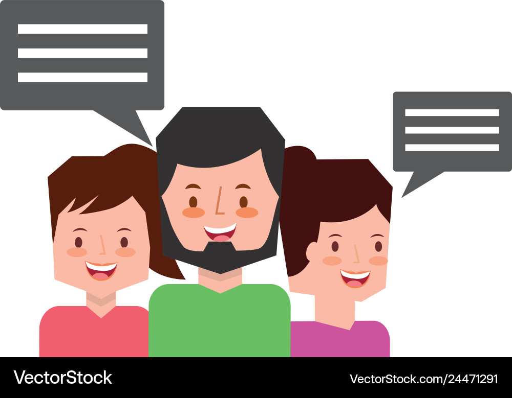 Man and women group dialog conversation Royalty Free Vector