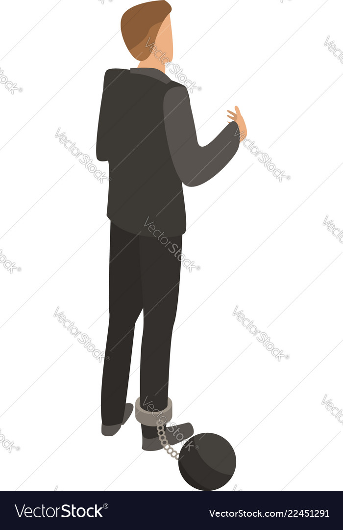 Man bribery lock icon isometric style Royalty Free Vector