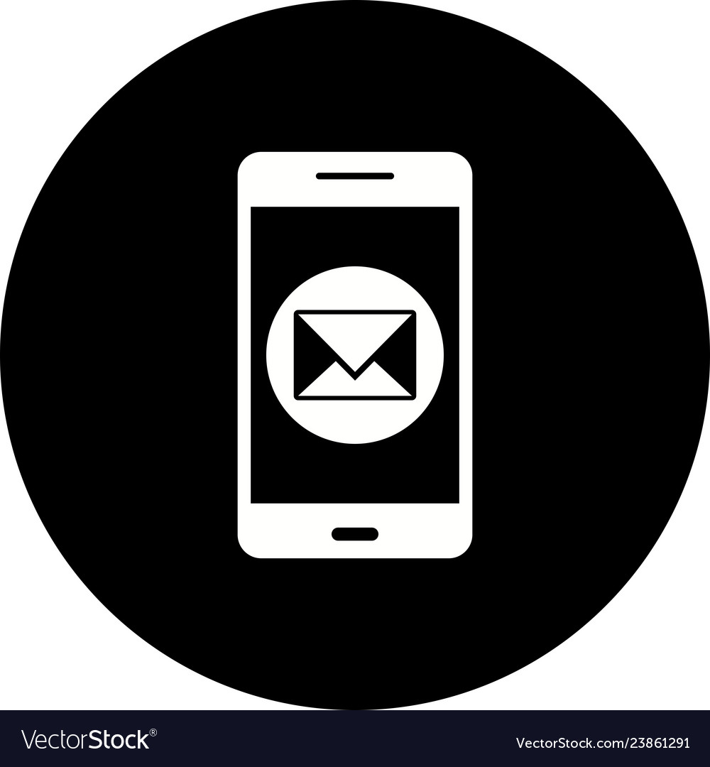Message mobile application icon Royalty Free Vector Image
