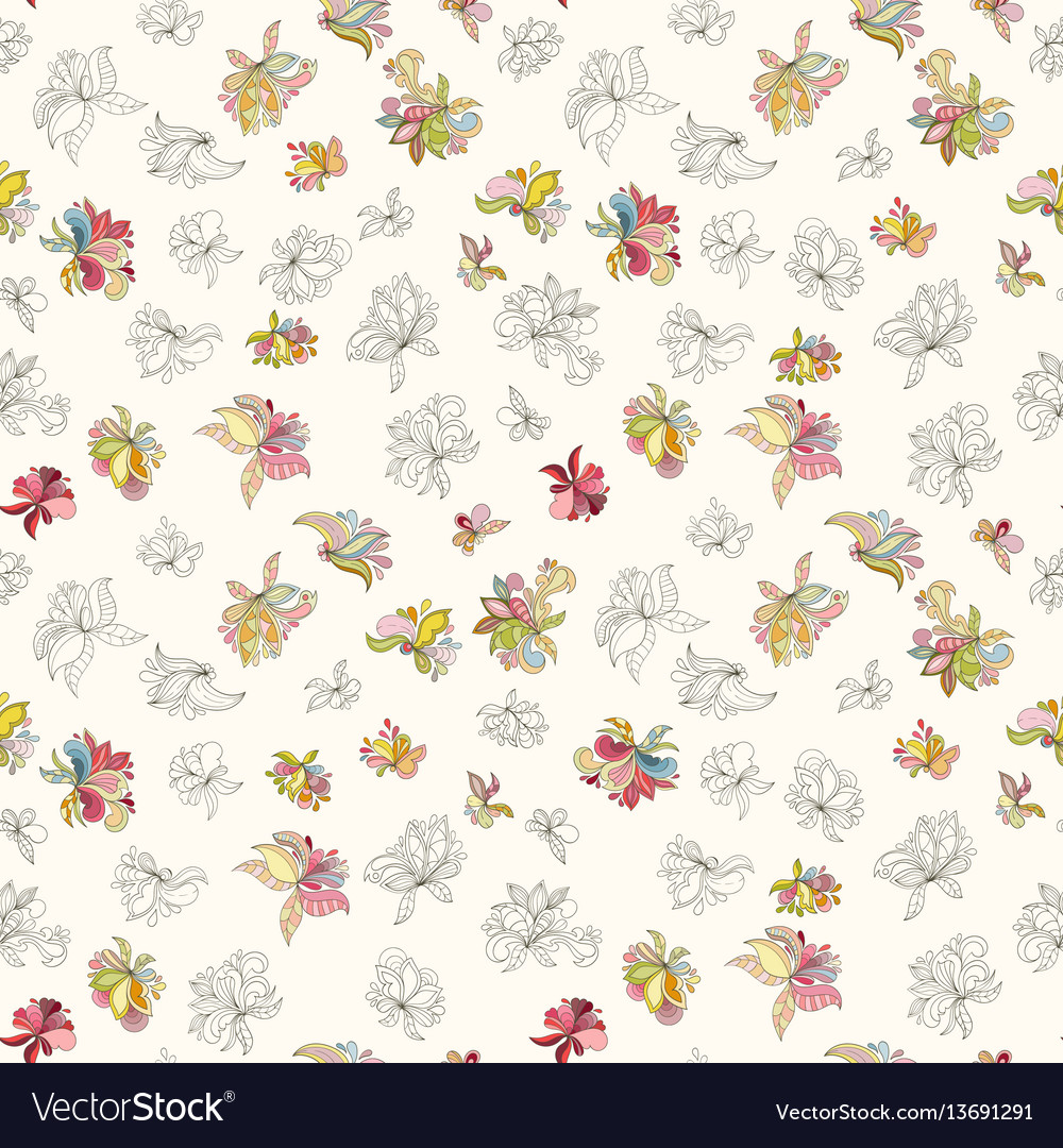 Seamless flower pattern Royalty Free Vector Image