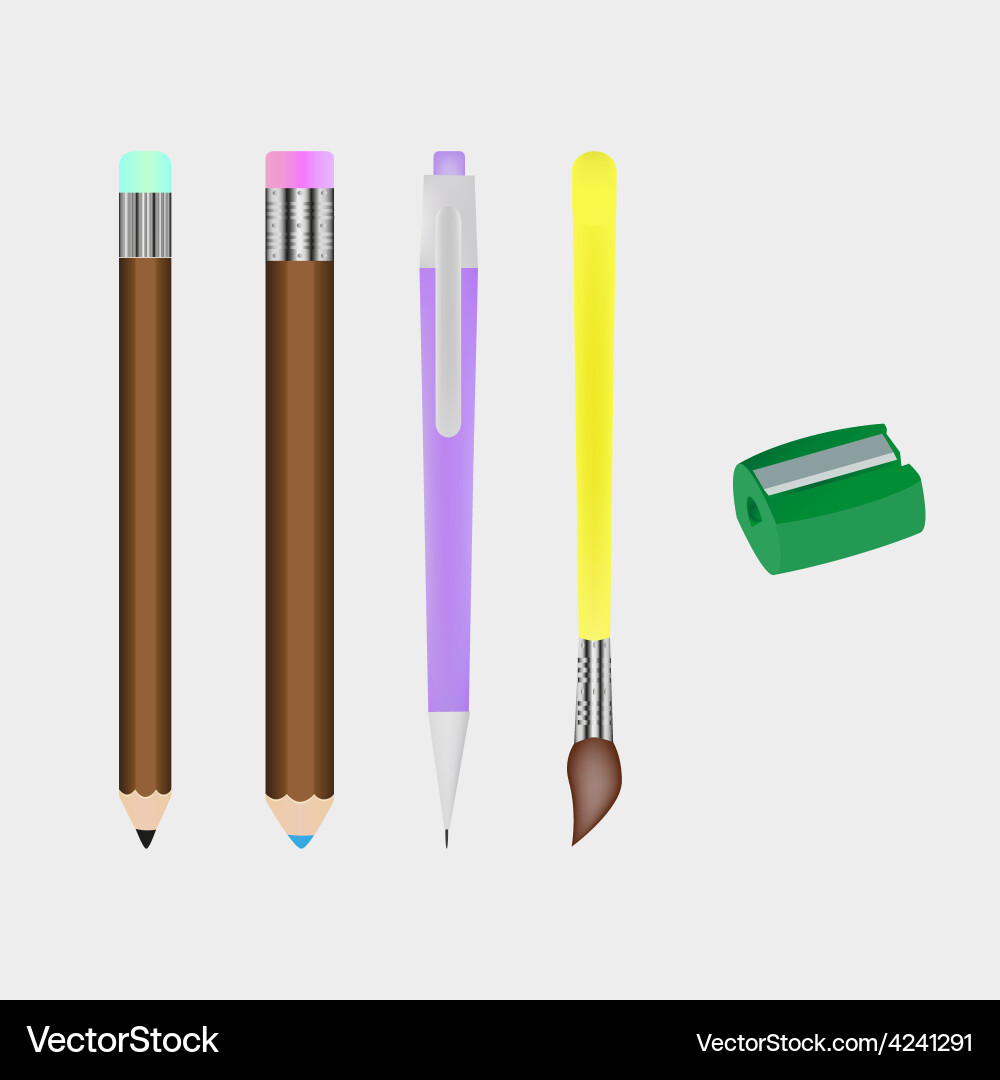 Set of stationery Royalty Free Vector Image - VectorStock