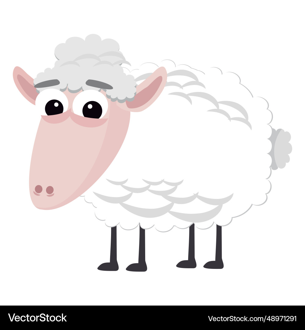 Sheep cartoon christian nativity Royalty Free Vector Image