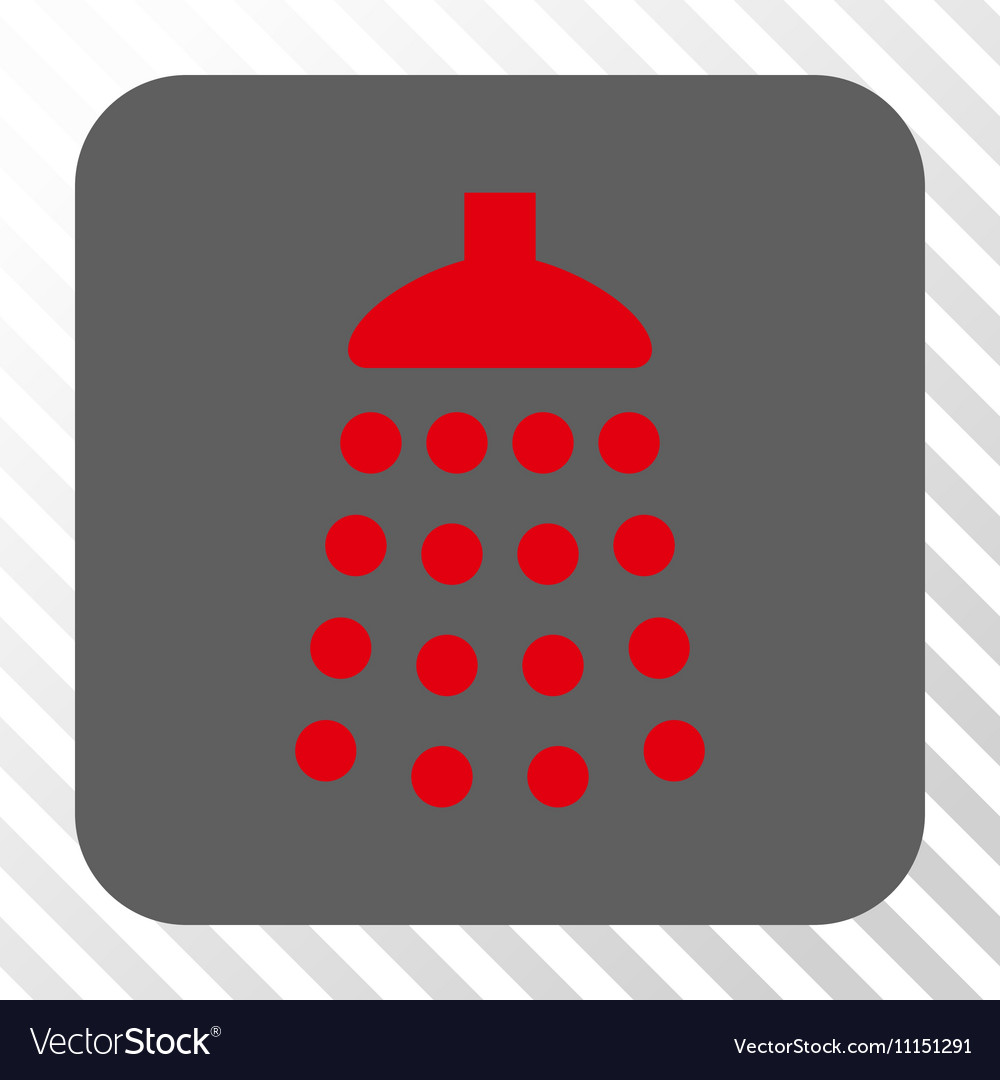 Shower rounded square button Royalty Free Vector Image
