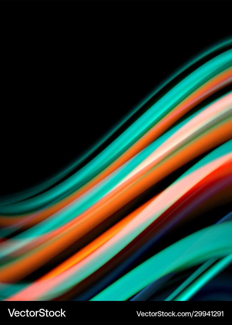 Silk smooth lines on black liquid fluid color Vector Image