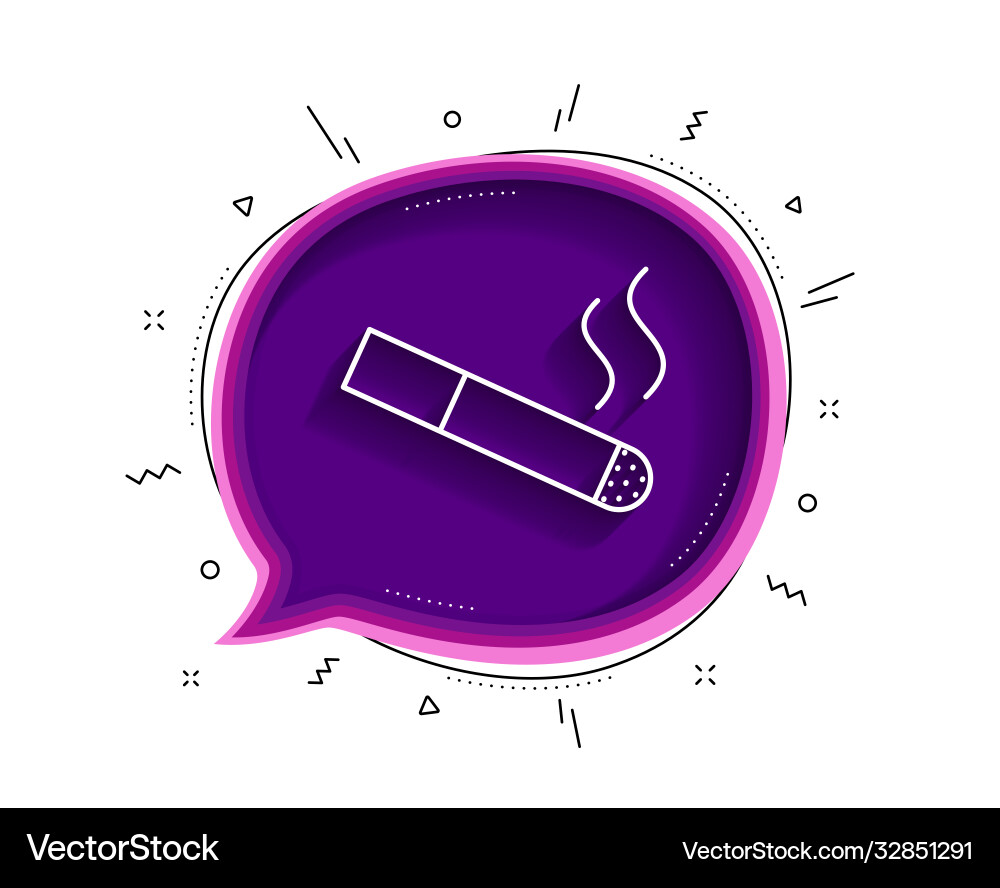 Smoking area line icon cigarette sign Royalty Free Vector