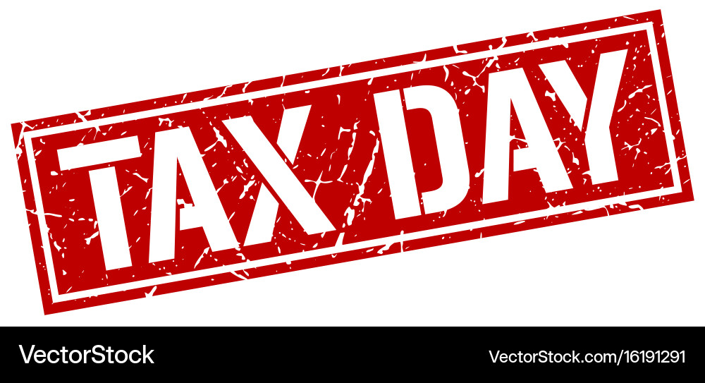 Tax day square grunge stamp Royalty Free Vector Image