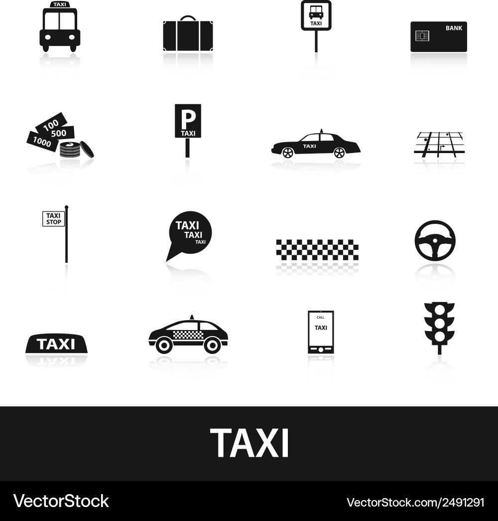 Taxi icons eps10 Royalty Free Vector Image - VectorStock