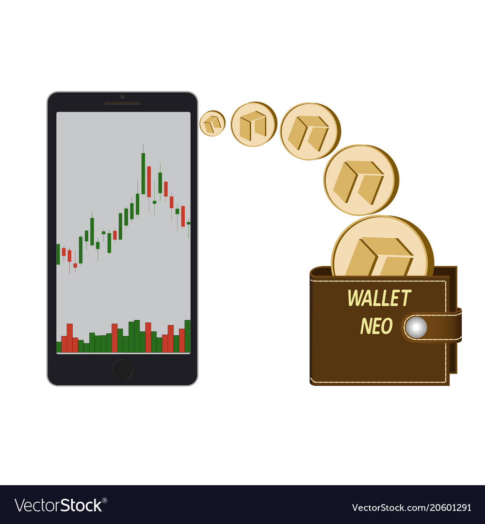 Transfer neo coins in the electronic wallet Vector Image Transfer neo coins in the electronic wallet Vector Image