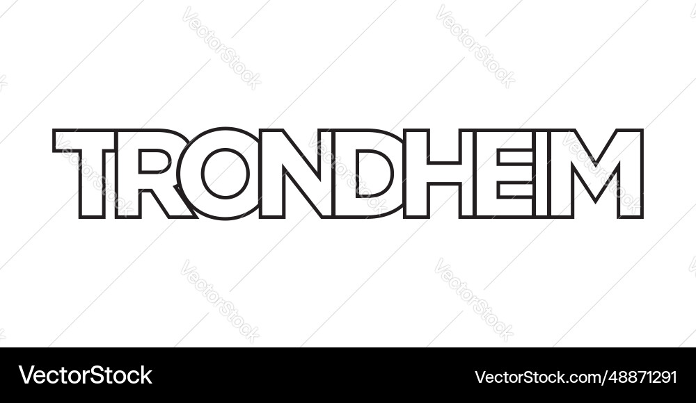 Trondheim in the norway emblem design Royalty Free Vector