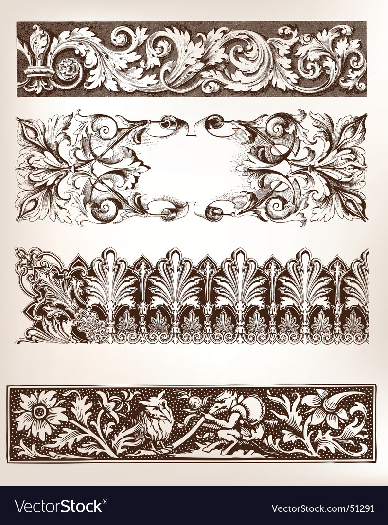 Vintage boarder elements Royalty Free Vector Image