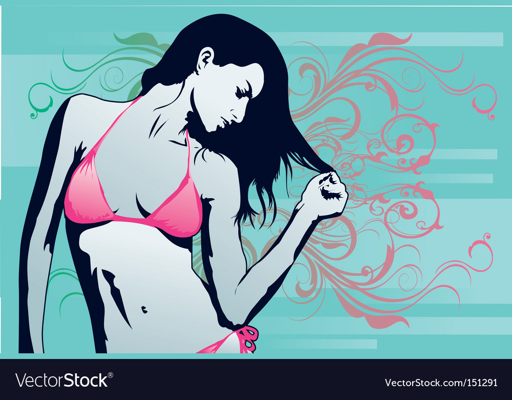 Woman Beach Sexy Royalty Free Vector Image Vectorstock