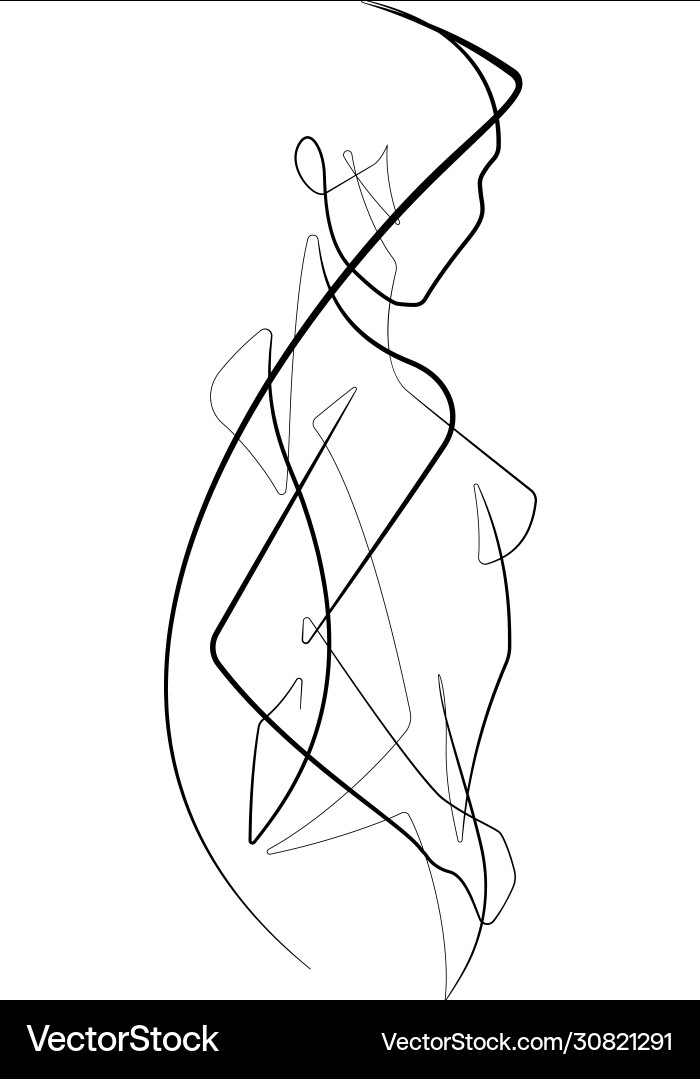 Woman one continuous line abstract icon gra Vector Image