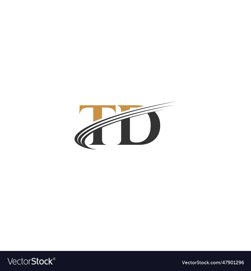 Alphabet letters initials logo dt td d and t Vector Image