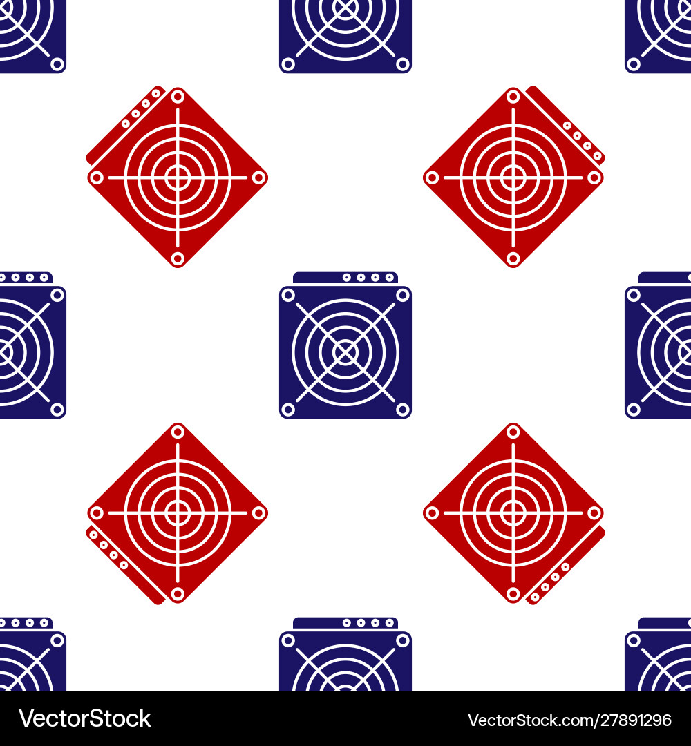 Blue and red asic miner icon isolated seamless Vector Image