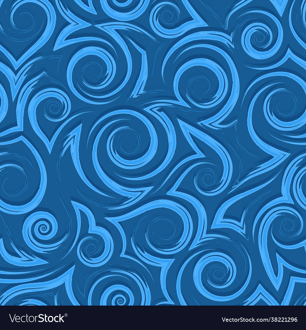 Blue geometric seamless pattern flowing Royalty Free Vector
