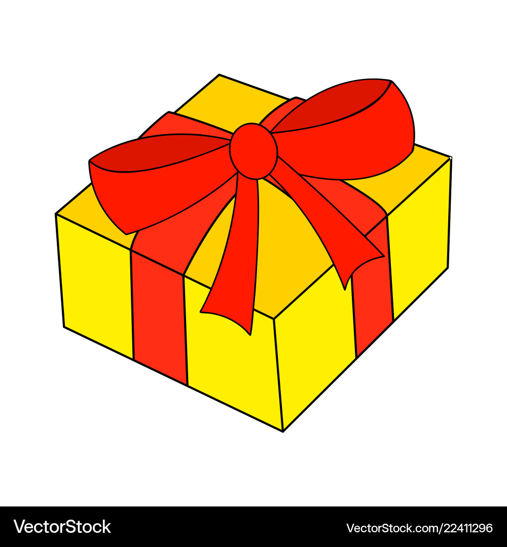Christmas box gift icon symbol design isolated Vector Image