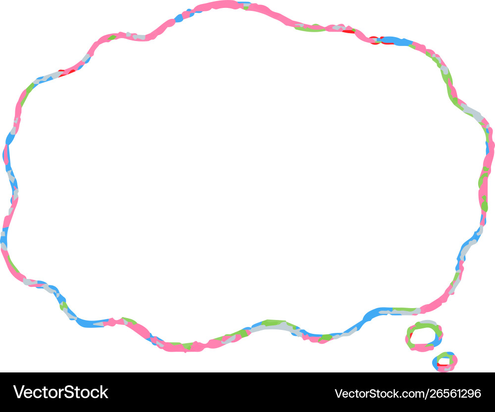 Cloud-shaped speech bubble drawn Royalty Free Vector Image