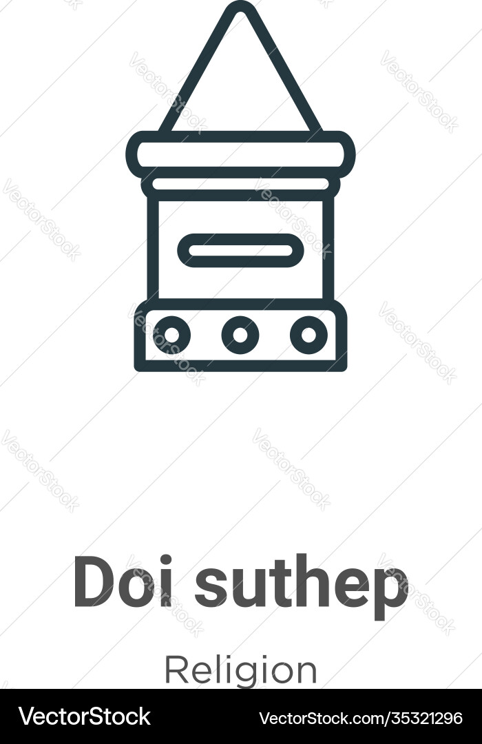 Doi suthep outline icon thin line black Royalty Free Vector
