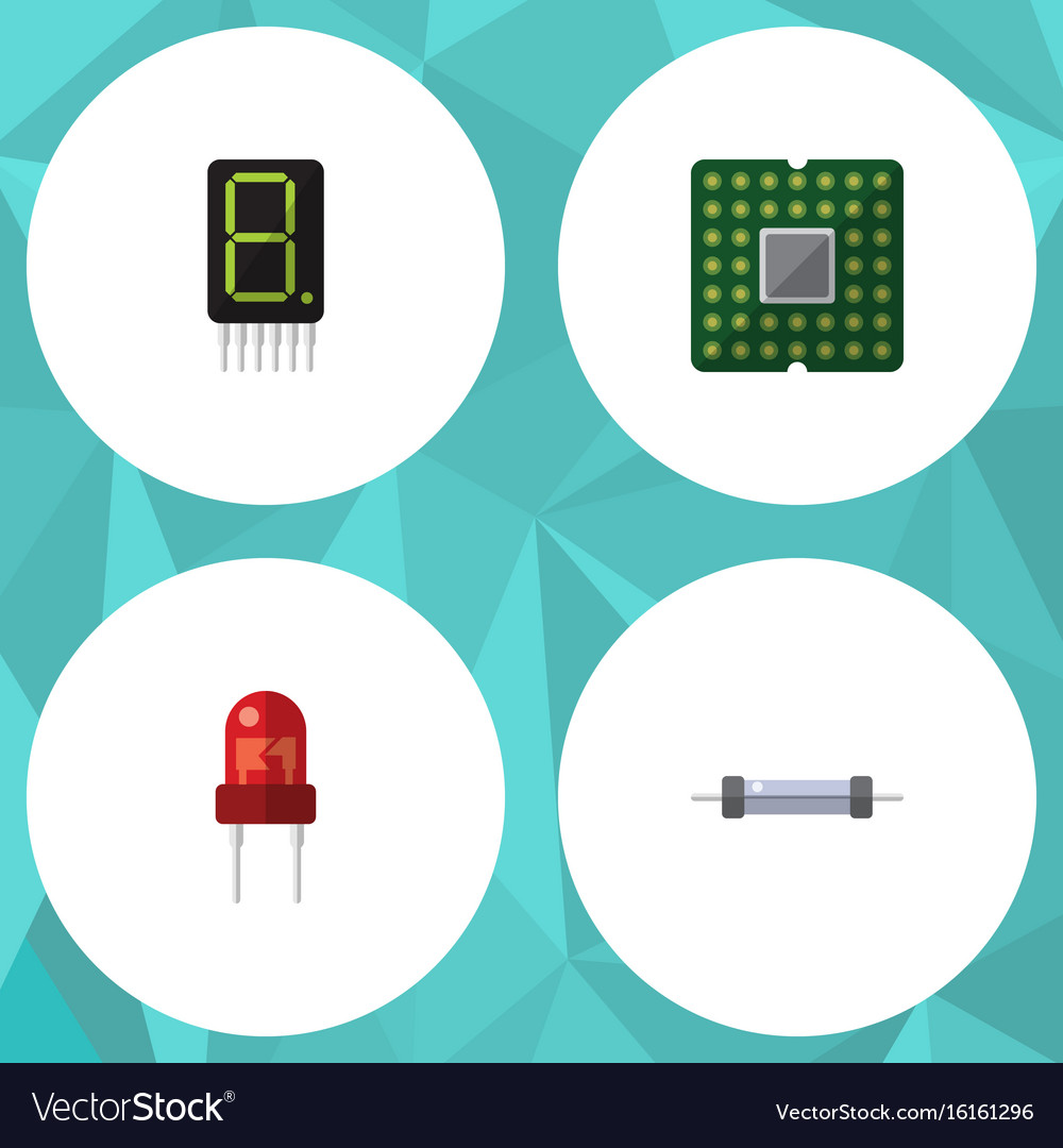 Flat icon electronics set of recipient display Vector Image