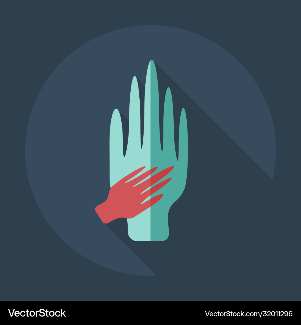 Flat modern design with shadow icons arm in arm Vector Image