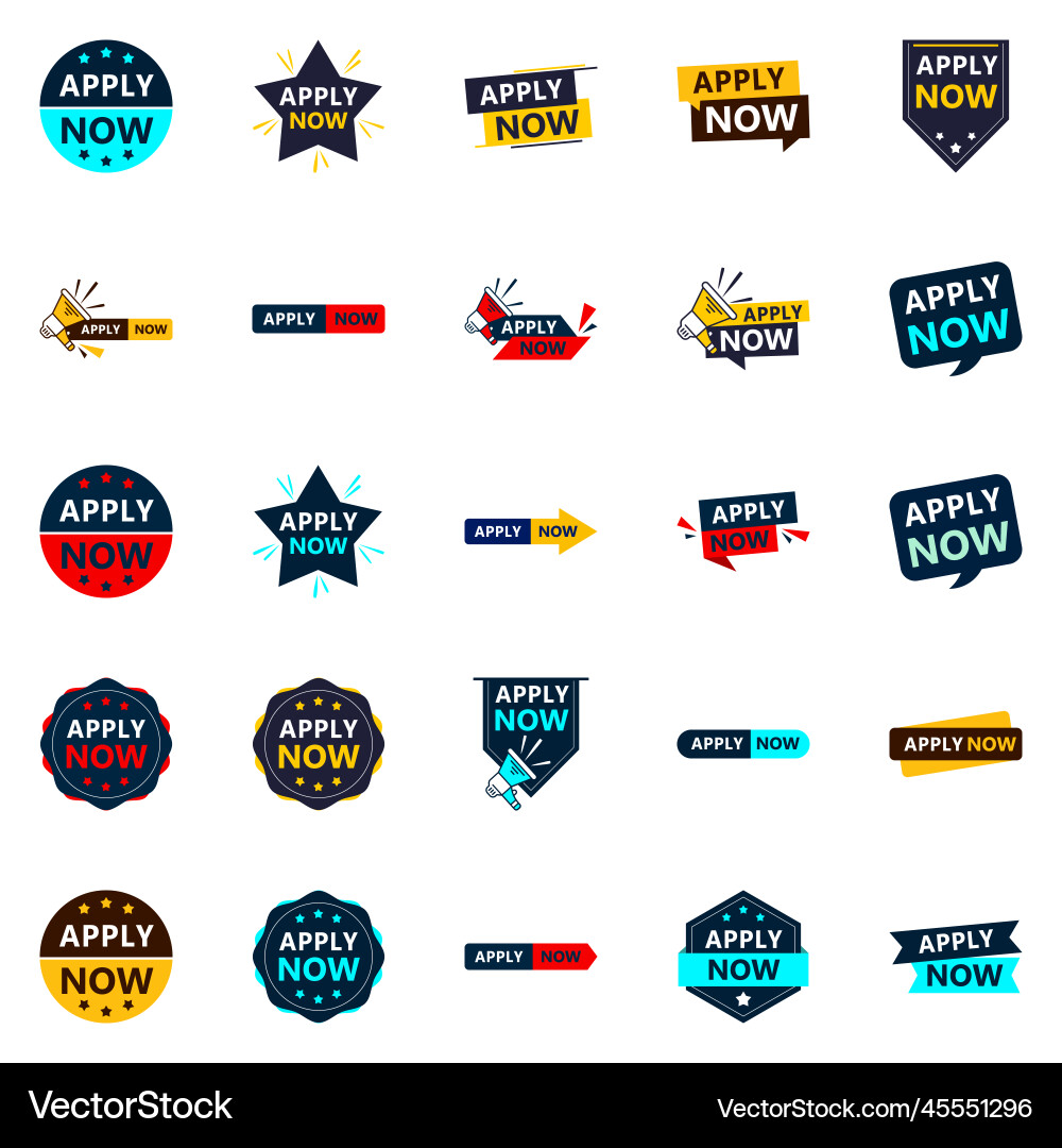 Get more applications with our pack of 25 apply Vector Image