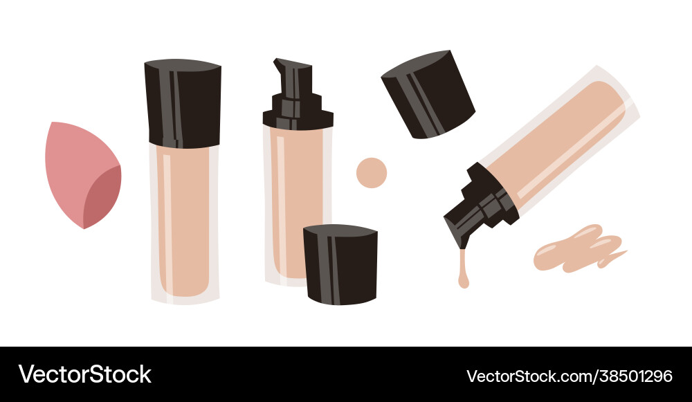 Hand drawn cartoon fashion makeup tools orrector Vector Image