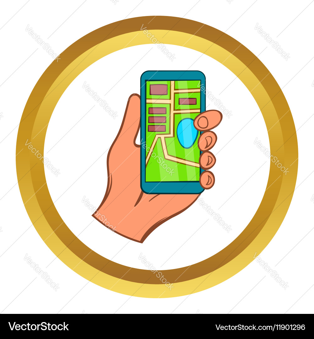 Hand with smartphone gps navigator icon Royalty Free Vector