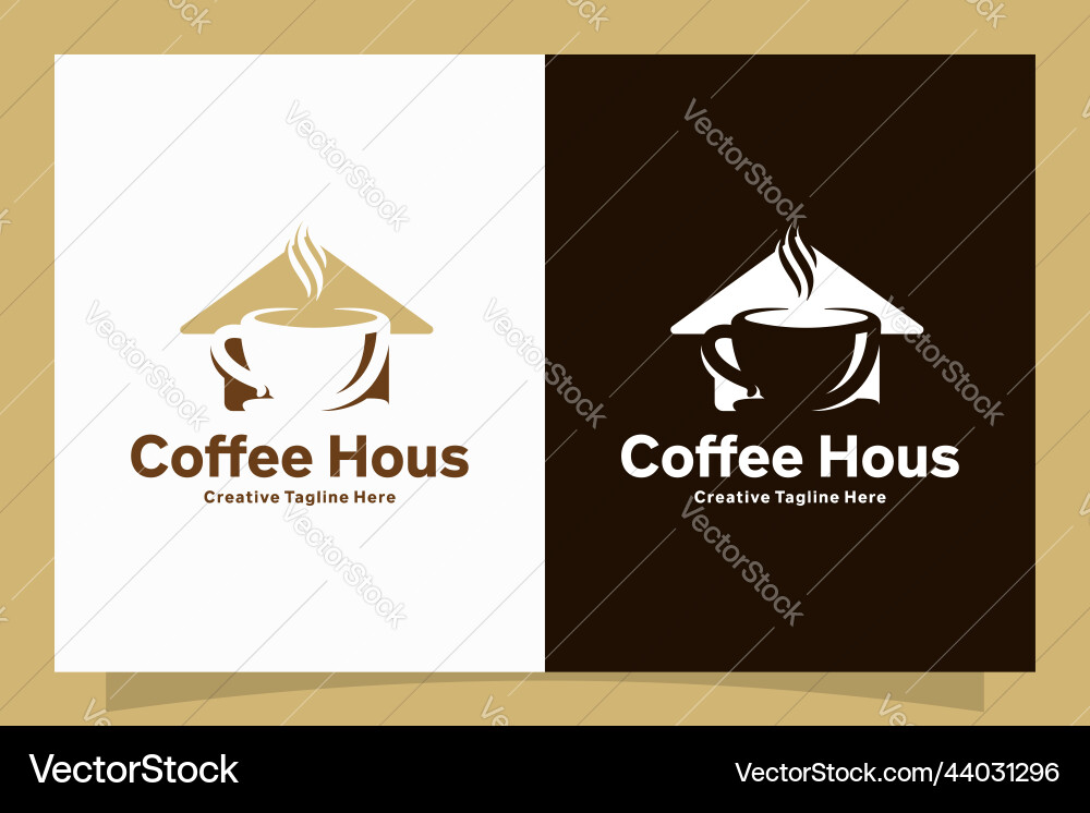 Home or house coffee logo design Royalty Free Vector Image