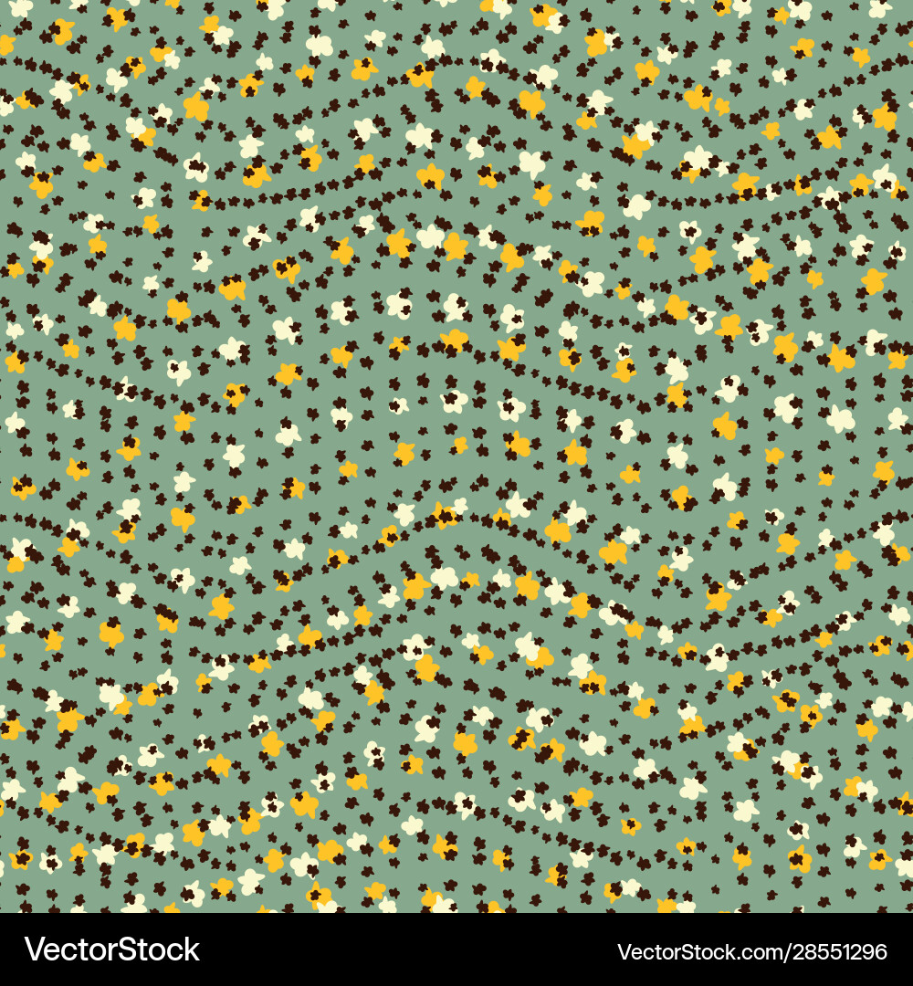 Pattern with wavy lines made small floral Vector Image