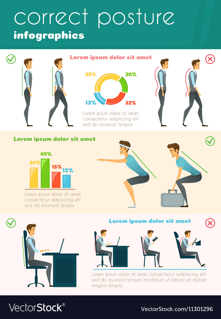 Posture Infographics Template Royalty Free Vector Image