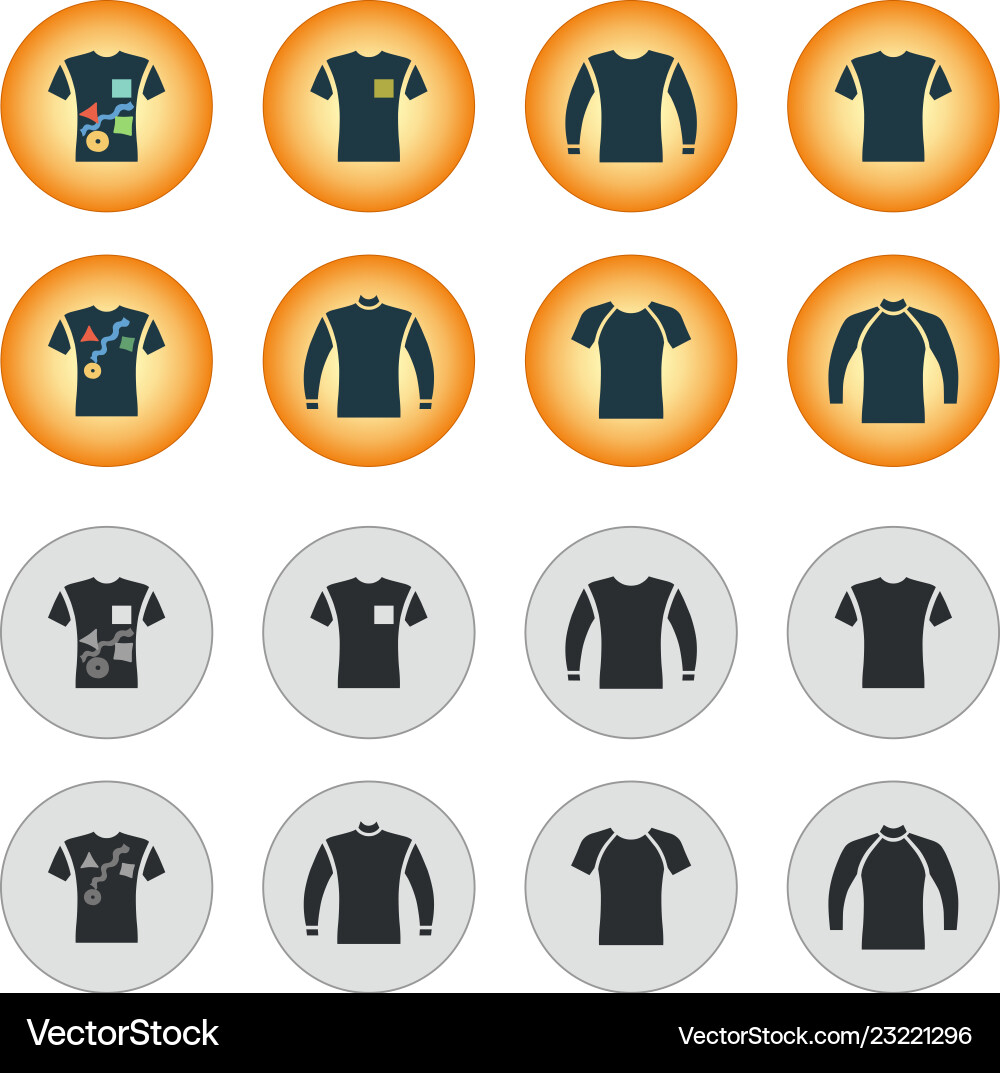 Sweater sweatshirt t-shirt icon set Royalty Free Vector