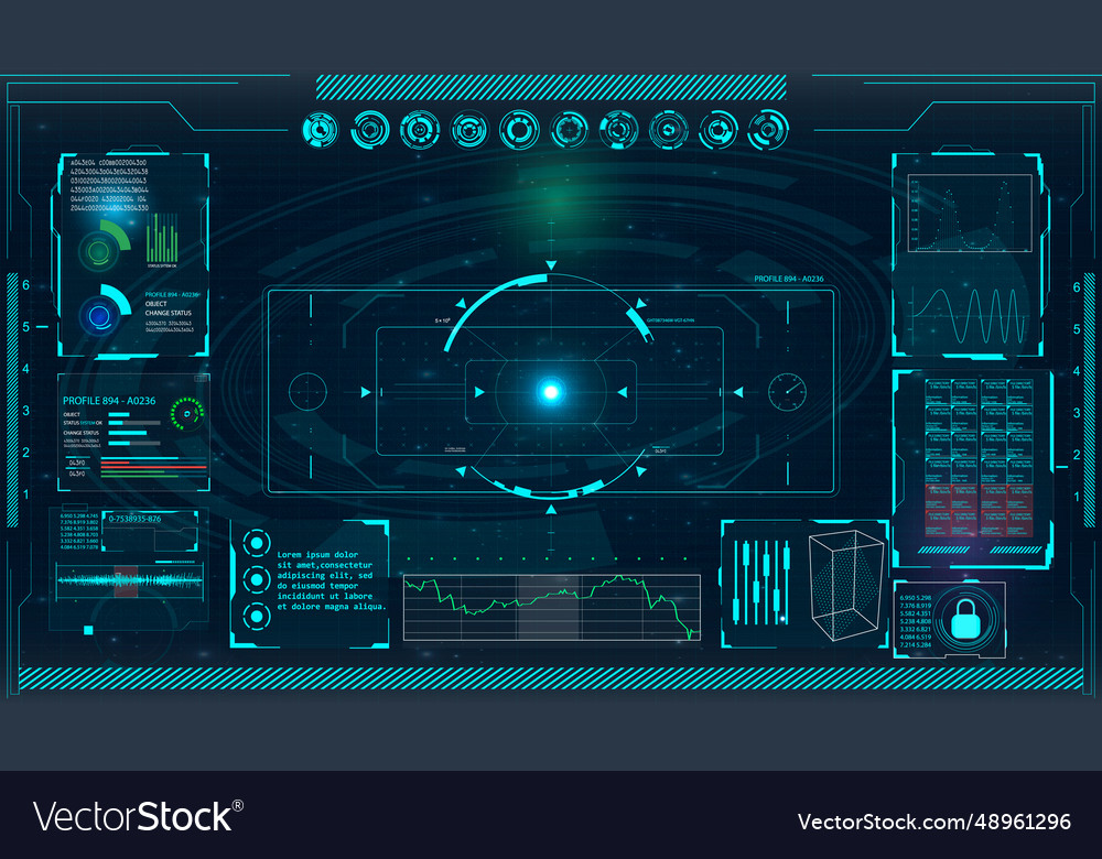Tactical radar interface Royalty Free Vector Image