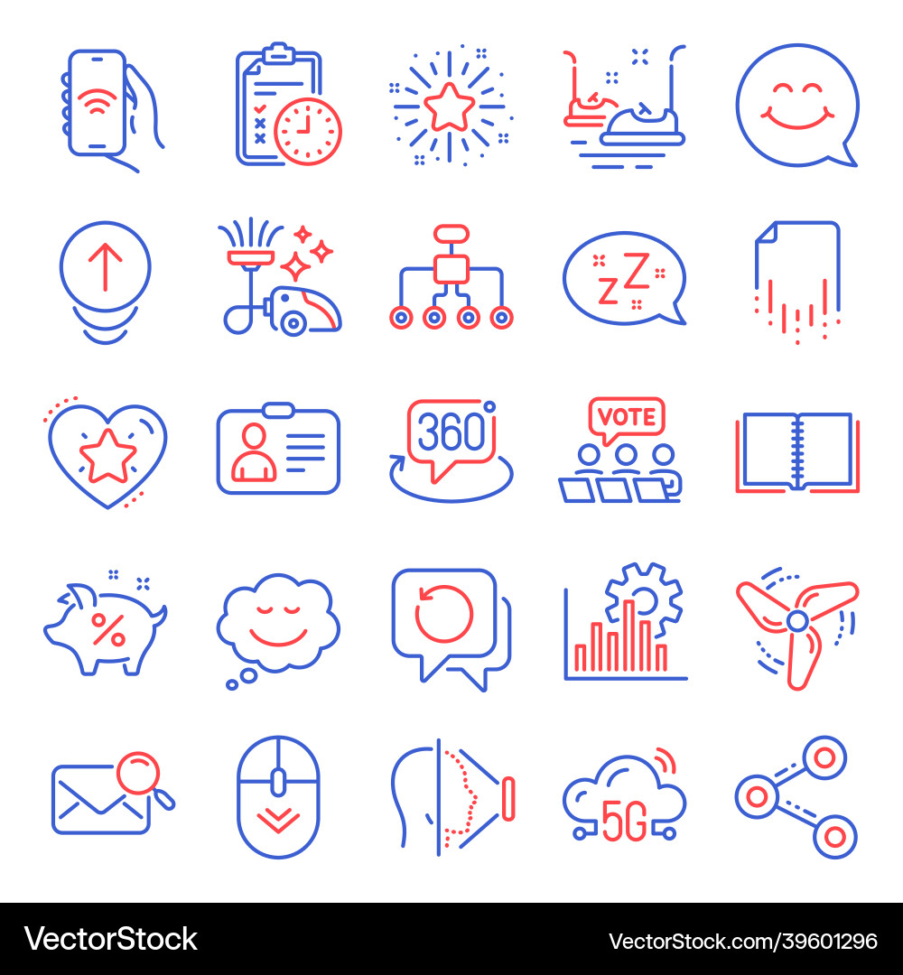 Technology icons set included icon as 5g cloud Vector Image