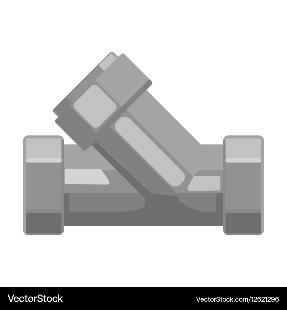Tee plumbing fitting icon in monochrome style Vector Image