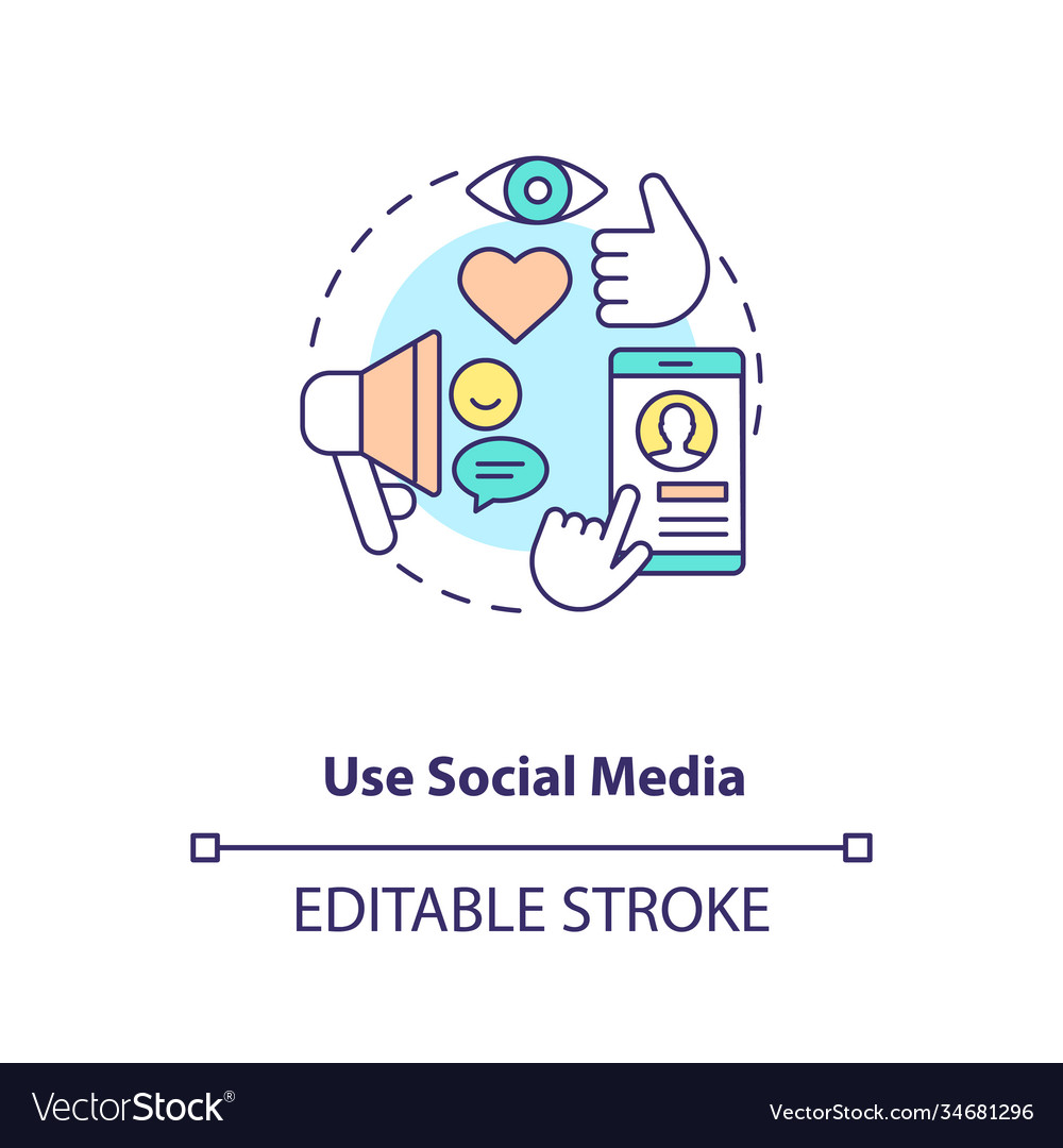 Use Social Media Concept Icon Royalty Free Vector Image 