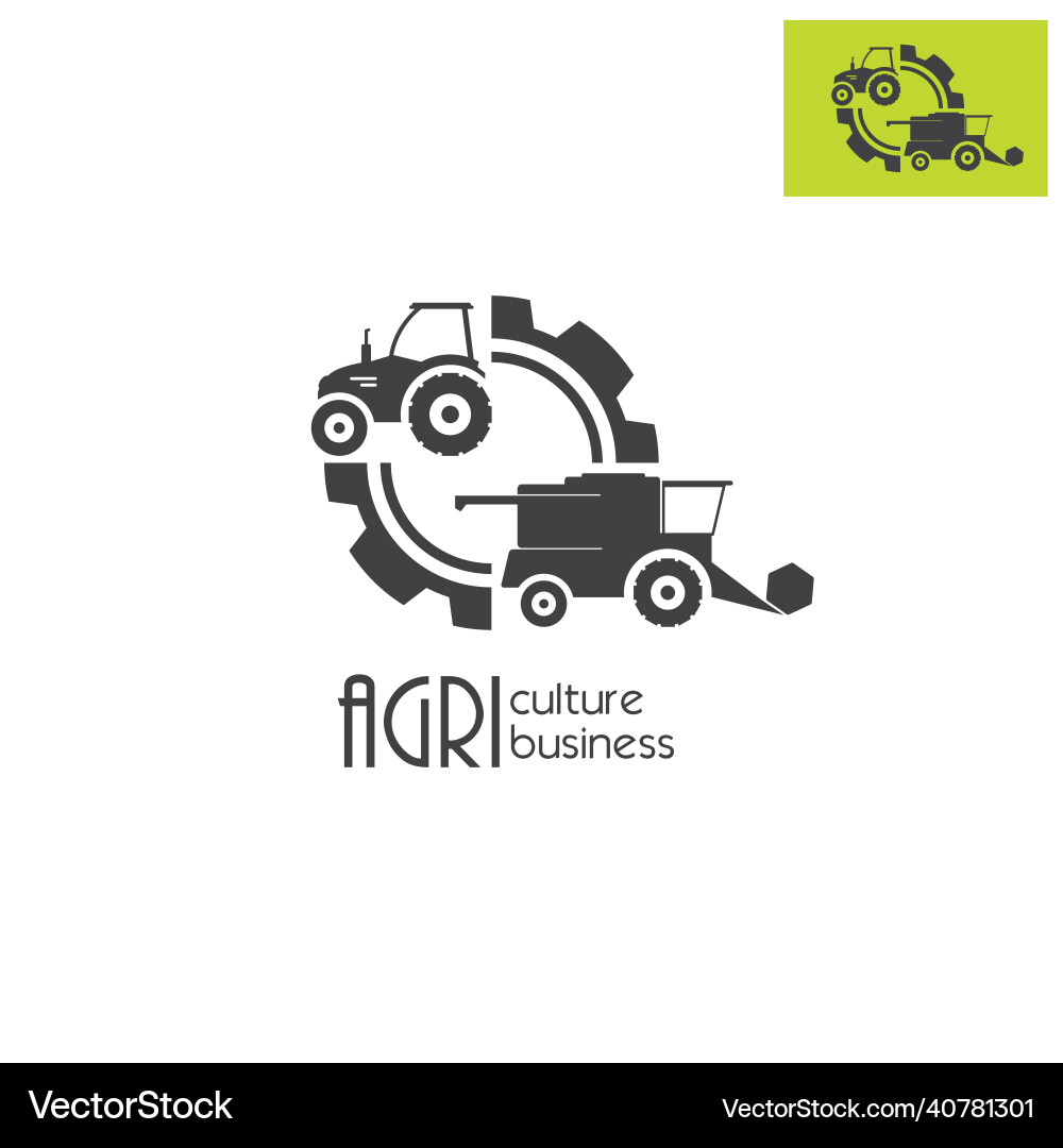 Agro company or service icon design tractor Vector Image